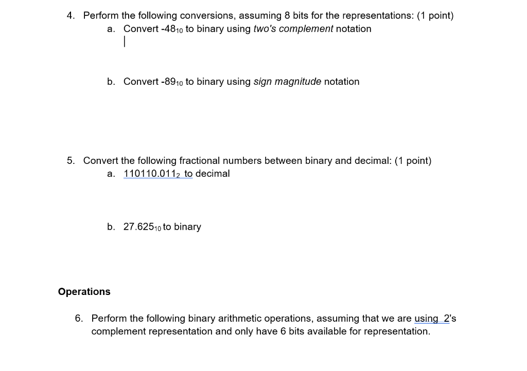 Solved 4 Perform The Following Conversions Assuming 8 Bits Chegg solved-4-perform-the-following-conversions-assuming-8-bits-chegg