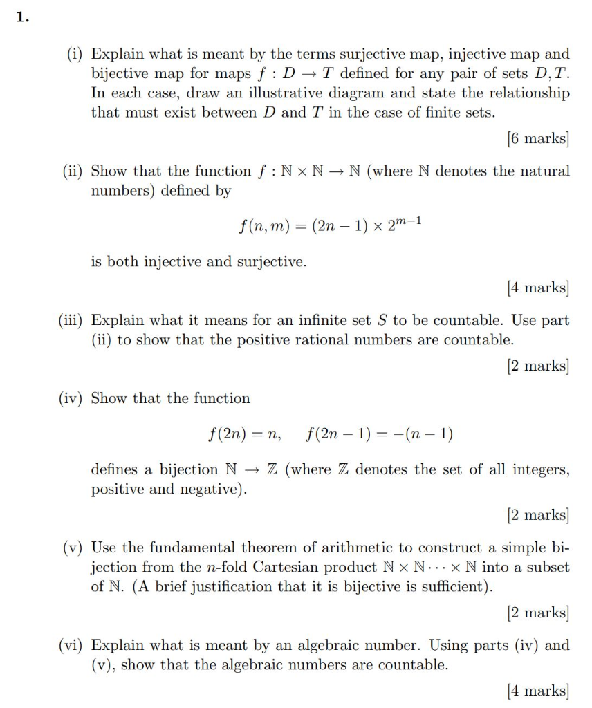 Solved 1. (i) Explain what is meant by the terms surjective | Chegg.com