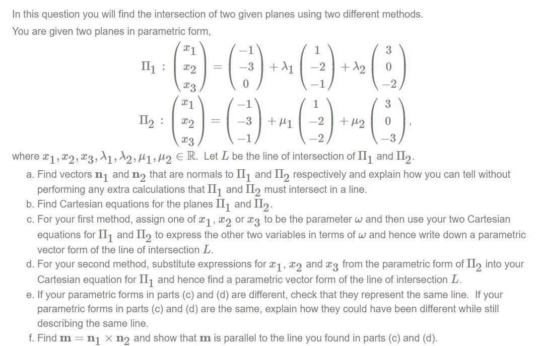 Solved In this question you will find the intersection of | Chegg.com