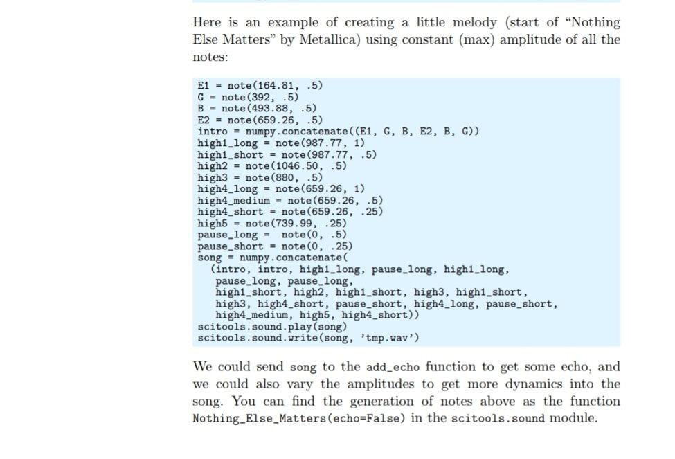 Solved Here is an example of creating a little melody (start | Chegg.com