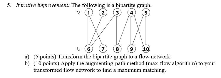 Solved 5. Iterative improvement: The following is a | Chegg.com