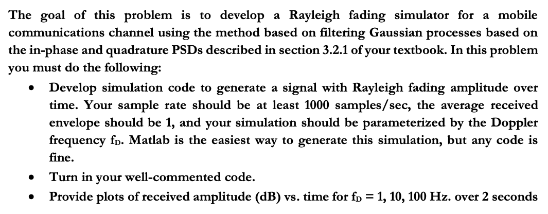 The goal of this problem is to develop a Rayleigh | Chegg.com