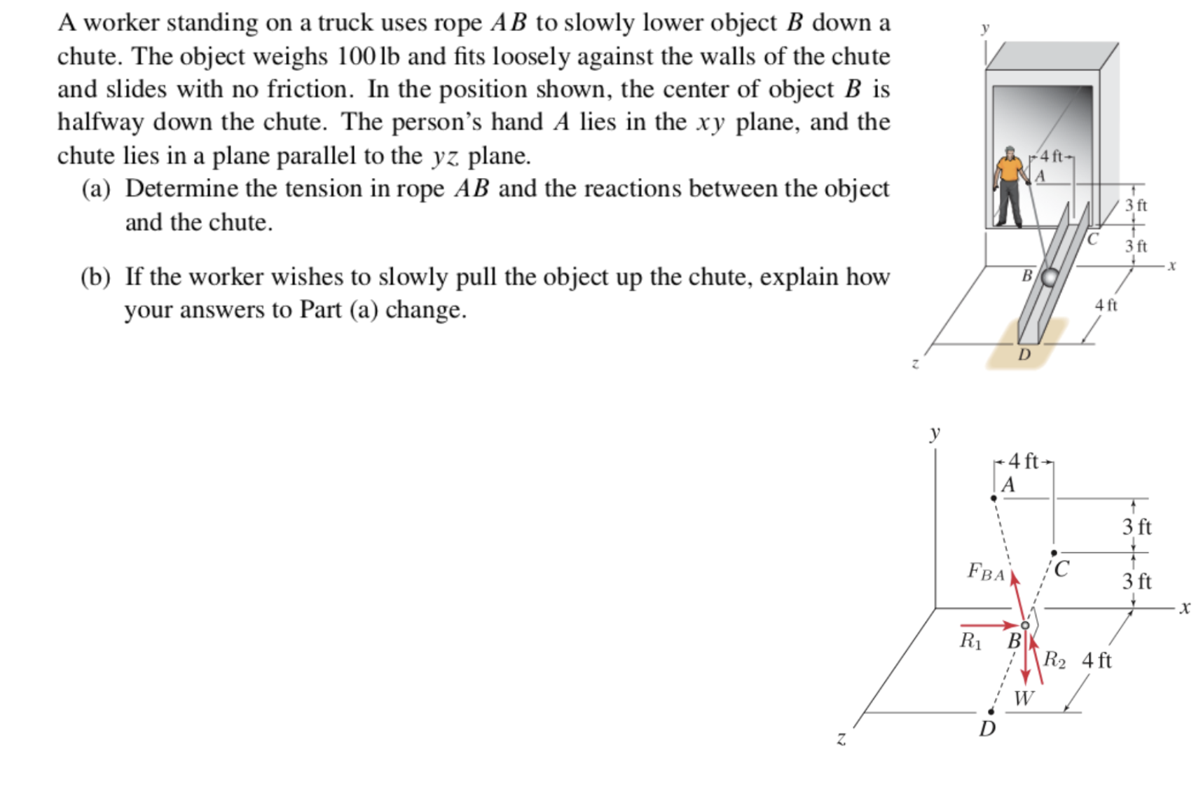 Solved A worker standing on a truck uses rope AB to slowly | Chegg.com