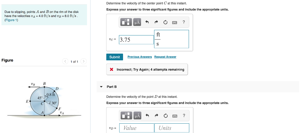 Solved Determine the velocity of the center point C at this | Chegg.com