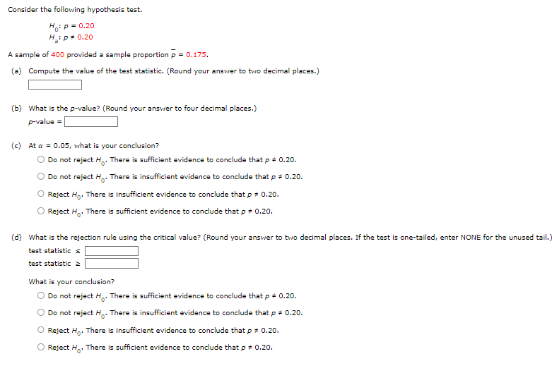 Solved Consider the following hypothesis | Chegg.com