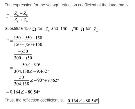 Solved I know that the reflection coef. = magnitude * pheta | Chegg.com