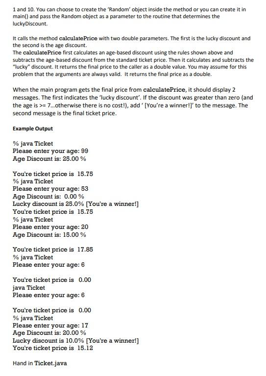 Solved Write a Java class named Ticket in a file called | Chegg.com