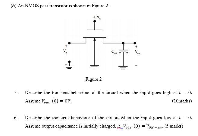 Solved (a) An NMOS pass transistor is shown in Figure 2. Out | Chegg.com