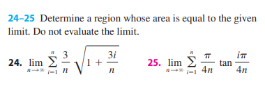 Solved 24-25 Determine a region whose area is equal to the | Chegg.com