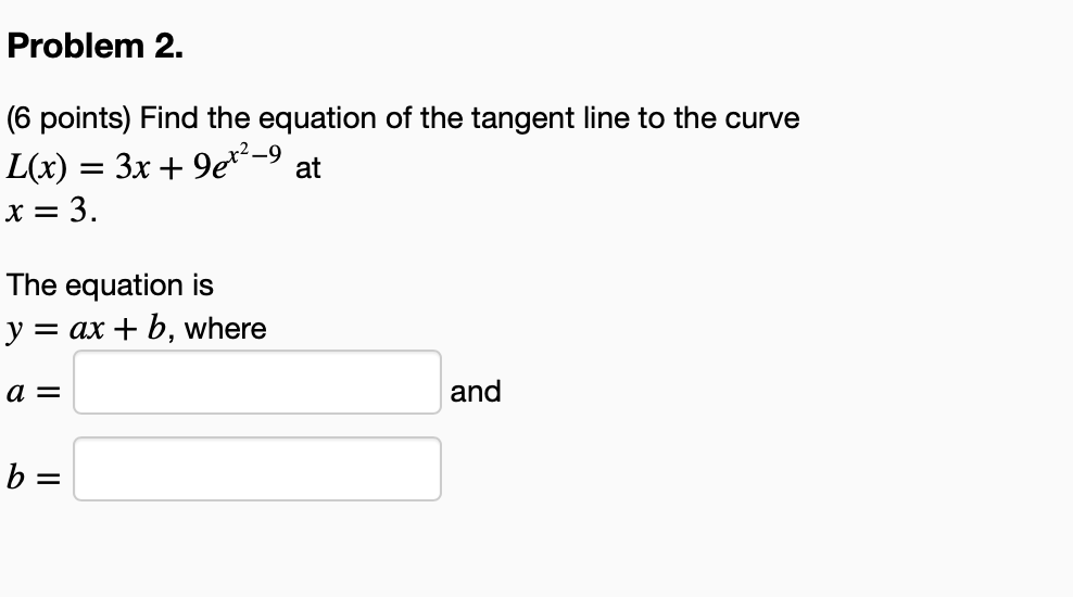 Solved Problem 2. (6 points) Find the equation of the | Chegg.com