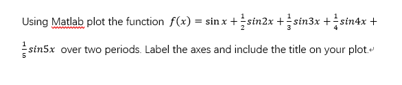 Solved Using Matlab Plot The Function Fx Sinx Sin2x
