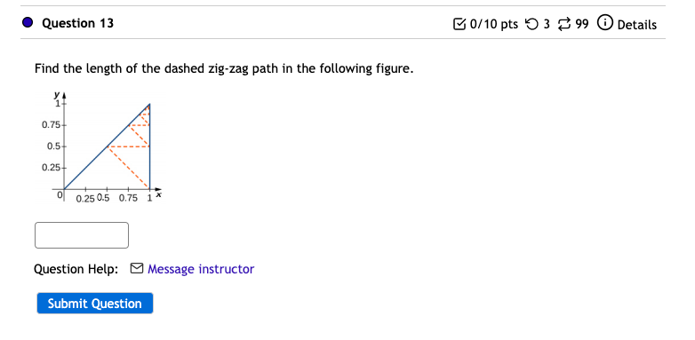 Solved Find the length of the dashed zig-zag path in the | Chegg.com