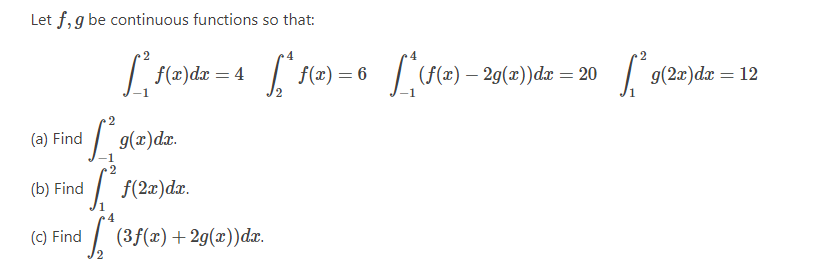 Solved Let f,g be continuous functions so that: | Chegg.com