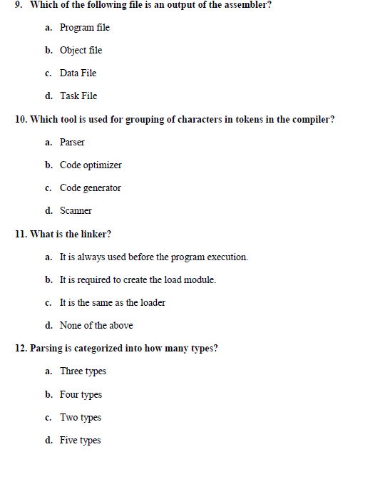 Solved \r\n\r\n9. Which of the following file is an output | Chegg.com