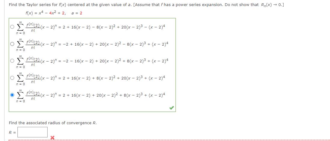 Solved Find the Taylor series for f(x) centered at the given | Chegg.com