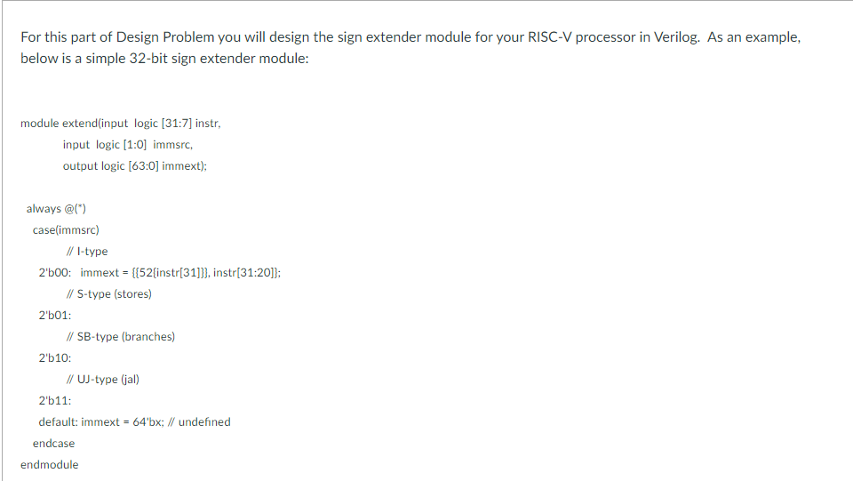 Solved For this part of Design Problem you will design the | Chegg.com