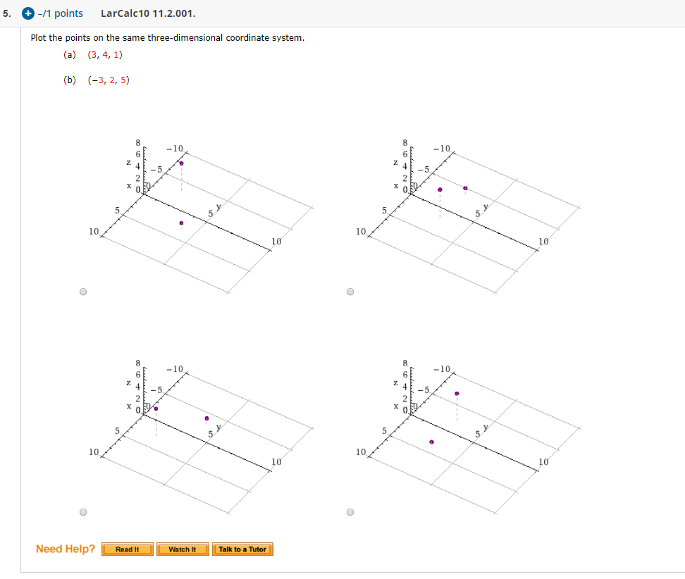 Solved 5. +-/1 points LarCalc10 11.2.001. Plot the points on | Chegg.com