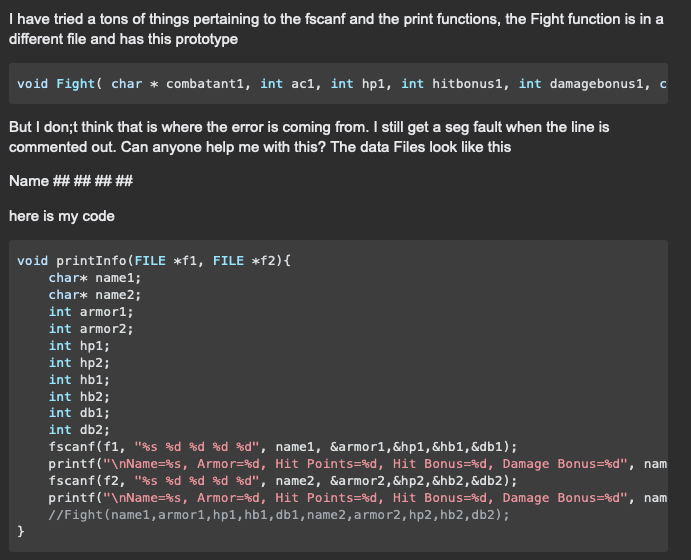 Need Help Solving A Seg Fault Error In C The Code