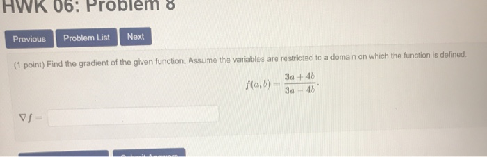 Solved HWK 06: Problem 7 Previous Problem List Next (1 | Chegg.com