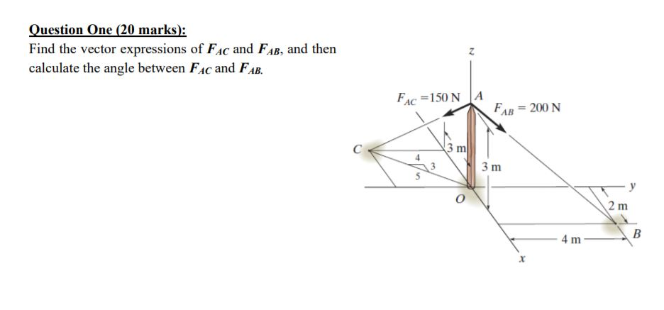 Solved Question One (20 marks): Find the vector expressions | Chegg.com