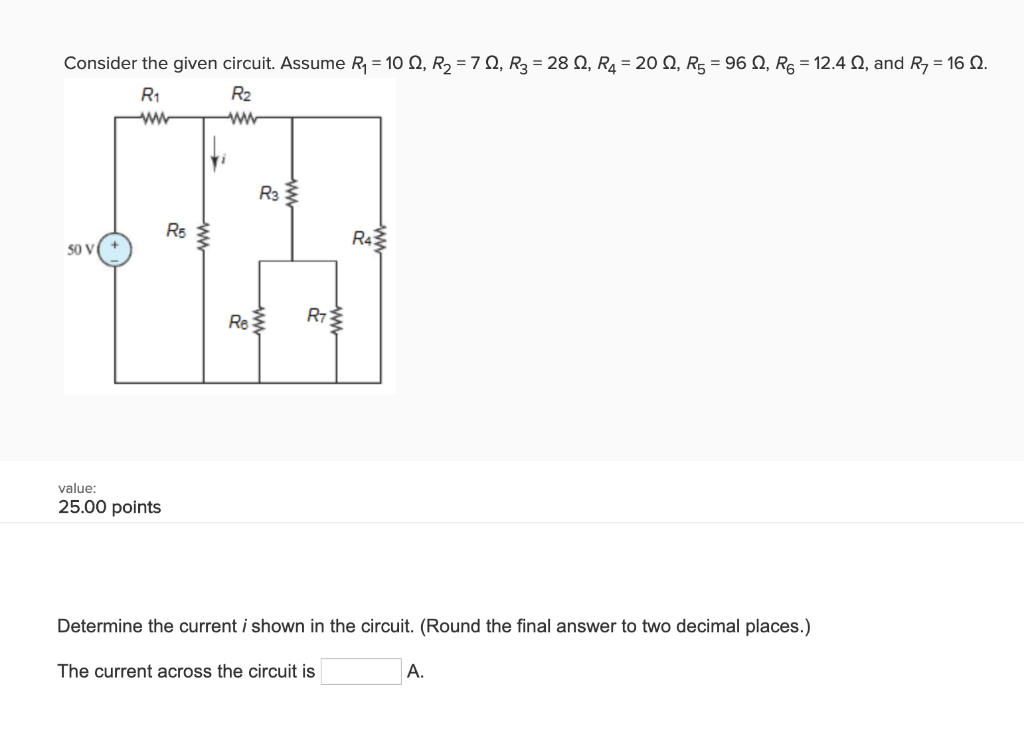 Solved Consider the given circuit. Assume R = 10 Q, R, = 7 | Chegg.com