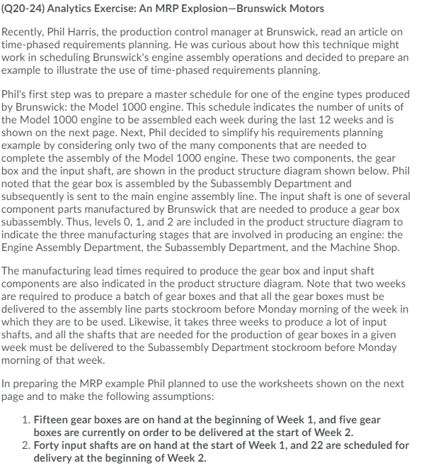 Solved (Q20-24) Analytics Exercise: An MRP | Chegg.com