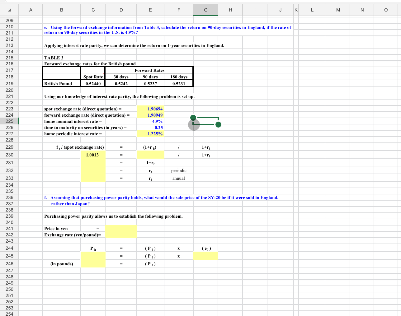 Solved Please provide Excel formulas with cell referncing to | Chegg.com