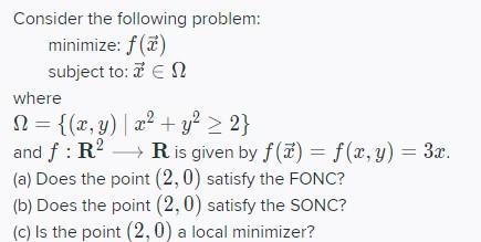Consider the following problem: minimize: f(x) | Chegg.com