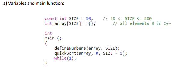 Solved You are expected to implement quicksort algorithm | Chegg.com