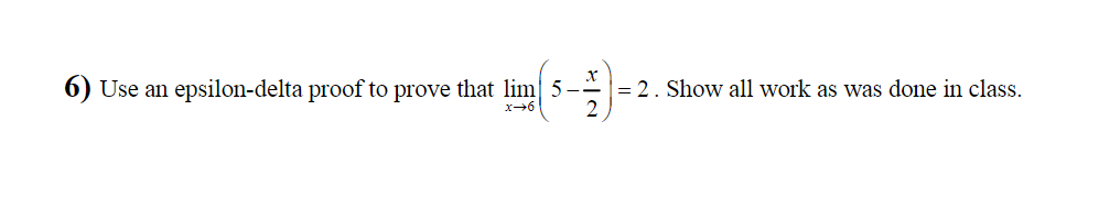 Solved 6) Use an epsilon-delta proof to prove that | Chegg.com