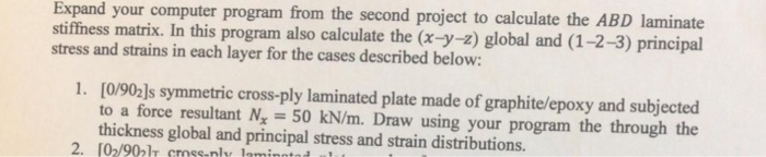 to calculate the ABD laminate stiffness matrix. In | Chegg.com