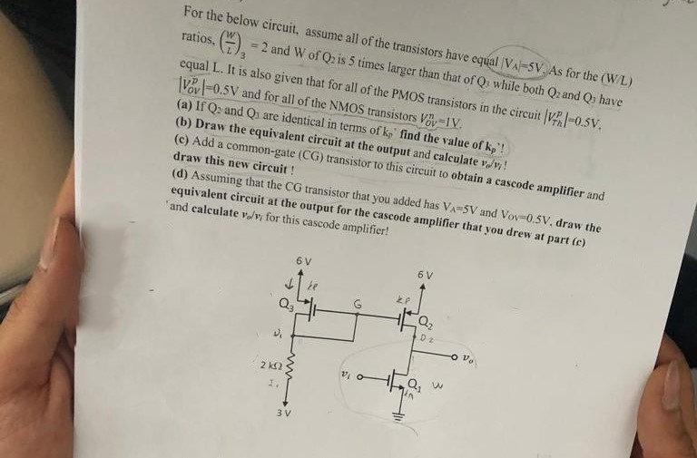 Solved For the below circuit, assume all of the transistors | Chegg.com