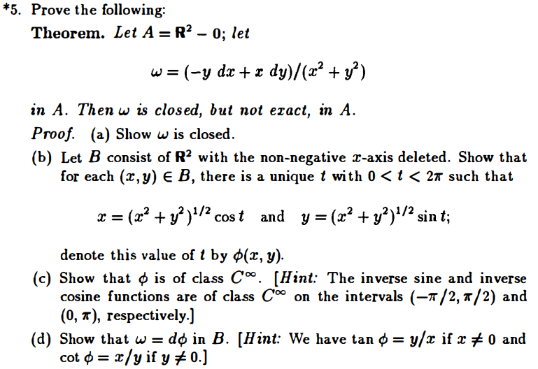 Solved 5. Prove the following: Theorem. Let A=R2−0; let | Chegg.com