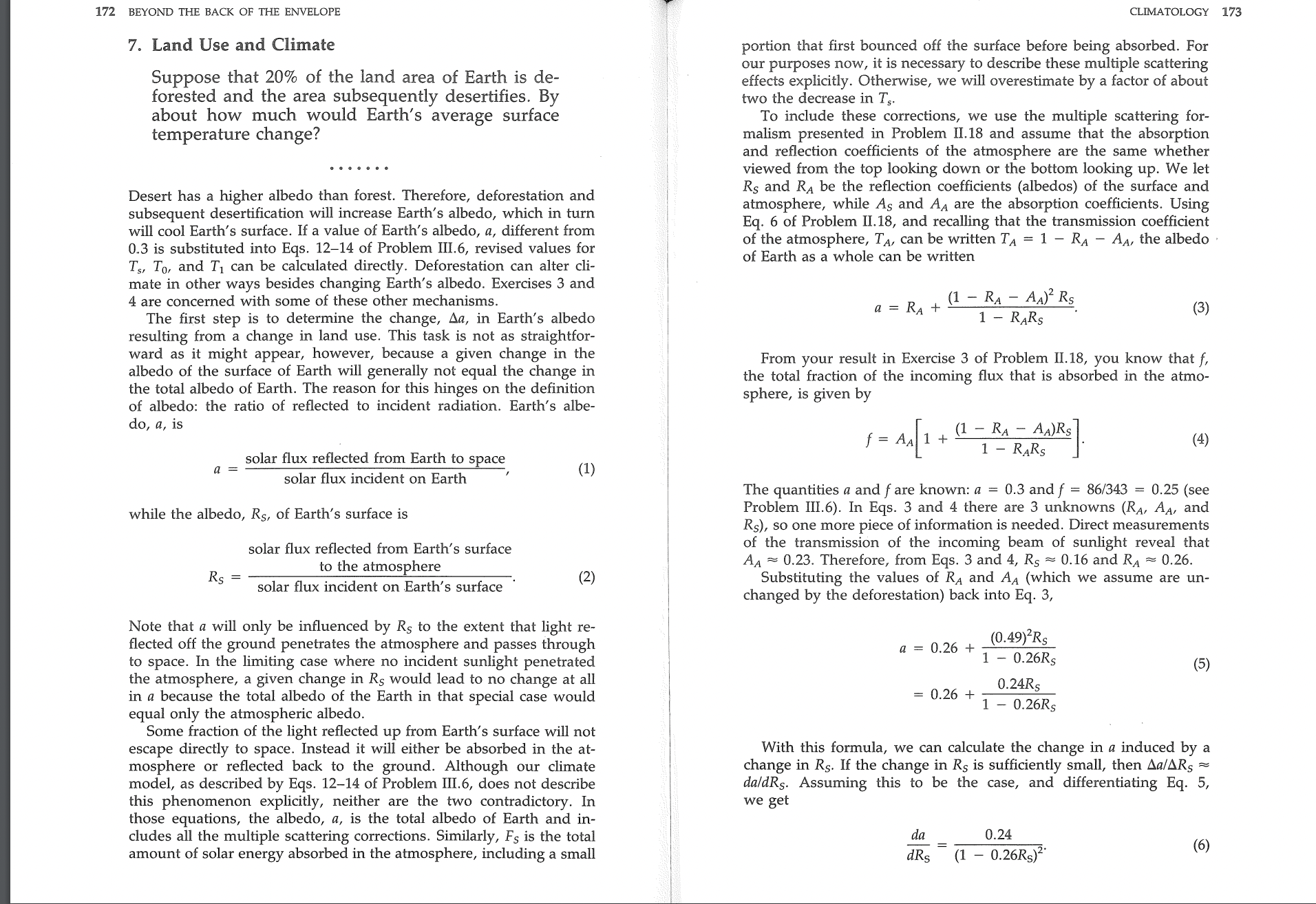 Solved 7. Land Use and Climate Suppose that 20% of the land | Chegg.com