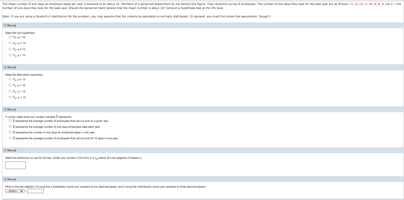 Solved ΞPart(a) State the null hypothesis. | Chegg.com