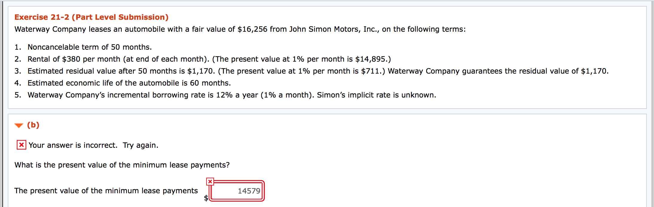 Solved Exercise 21-2 (Part Level Submission) Waterway | Chegg.com