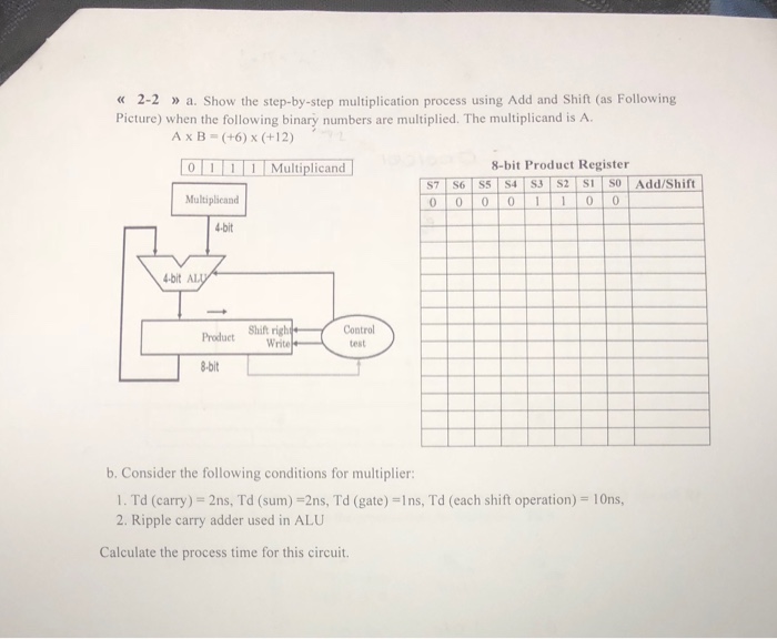 Solved « 2-2» a. Show the step-by-step multiplication | Chegg.com