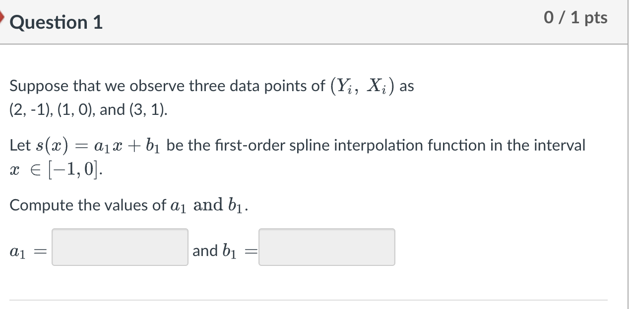 Solved Suppose that we observe three data points of (Yi,Xi) | Chegg.com