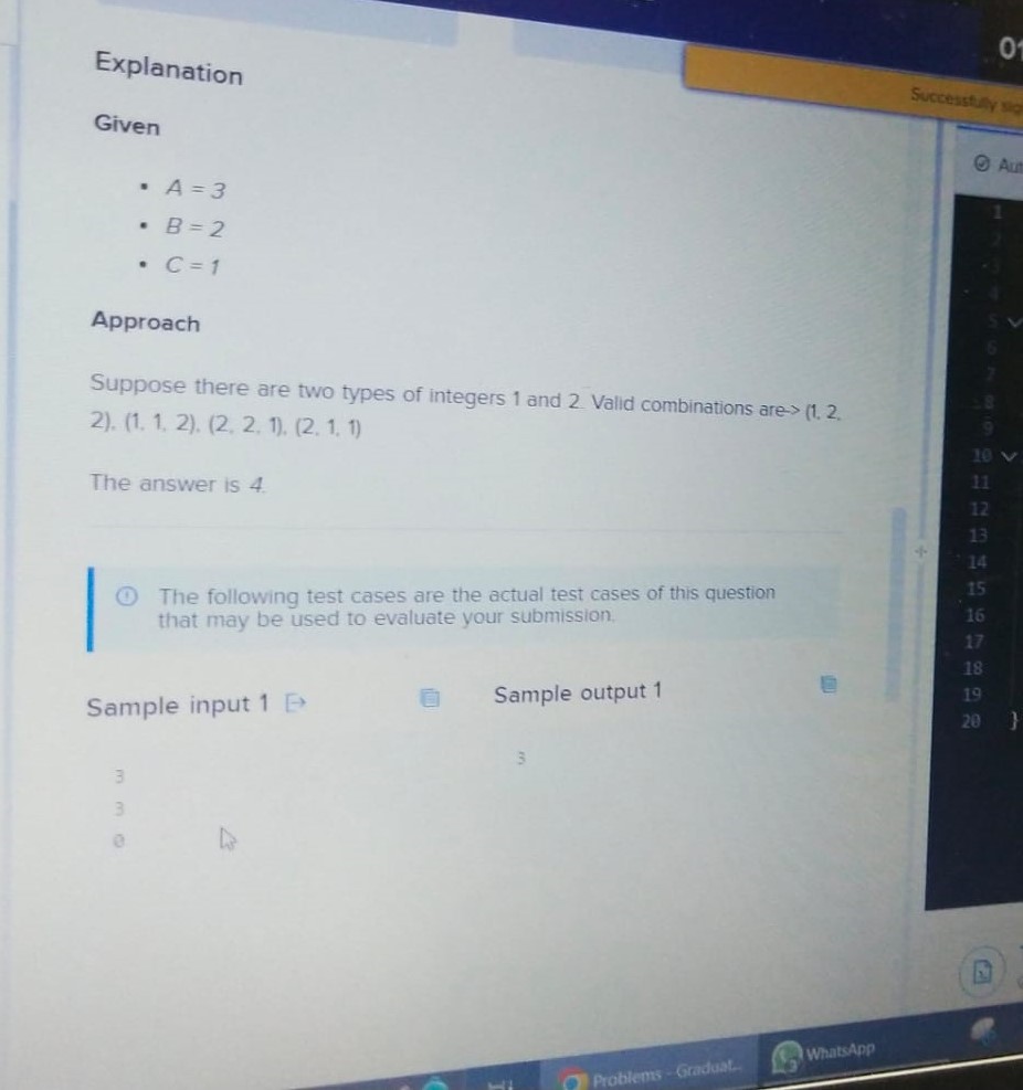 Solved Valid combinations Choose a stream of data of size A. | Chegg.com