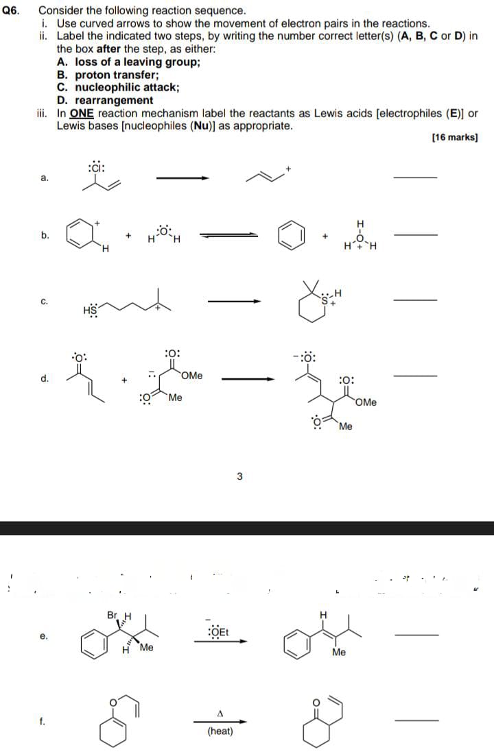 Solved Q6. Consider the following reaction sequence. i. Use | Chegg.com