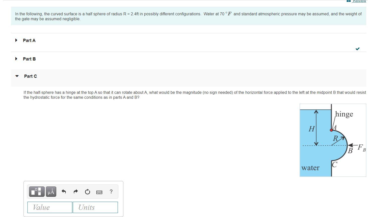 Solved Conditions in Part A and B- the half sphere is | Chegg.com