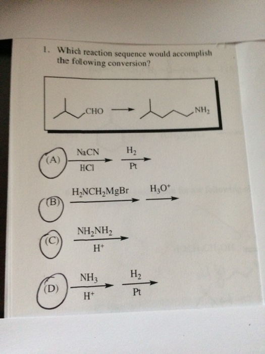 Solved ich reaction sequence would accomplish the following | Chegg.com