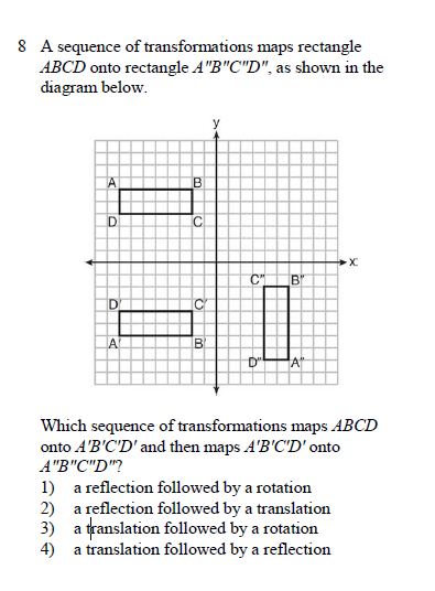 Solved 8 A sequence of transformations maps rectangle ABCD | Chegg.com