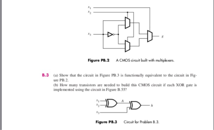 Solved Figure PB.2 ACMOS cirauit built with multiplexers. | Chegg.com