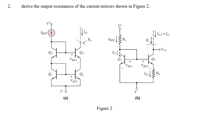 Solved derive the output resistances of the current mirrors | Chegg.com