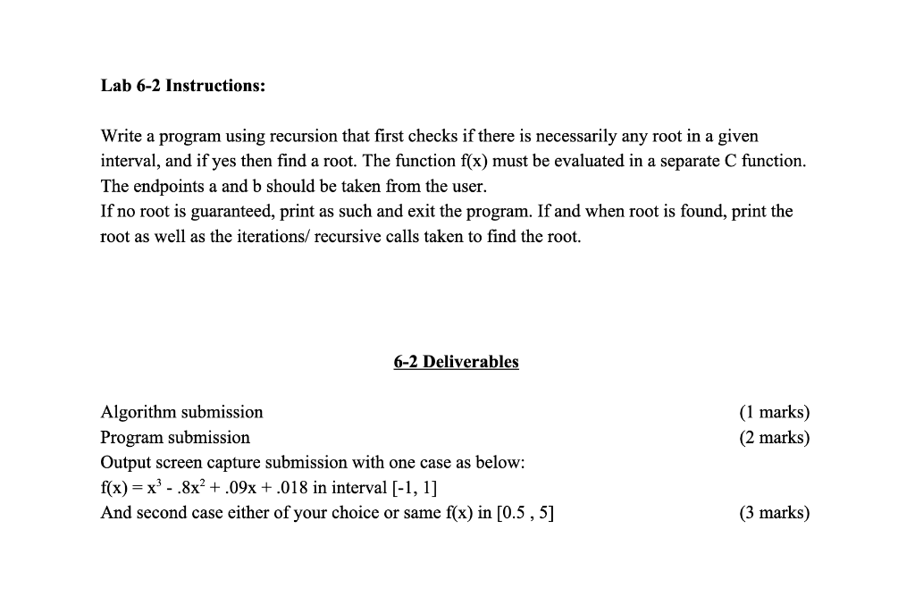 Lab 6-2 Instructions: Write a program using recursion | Chegg.com