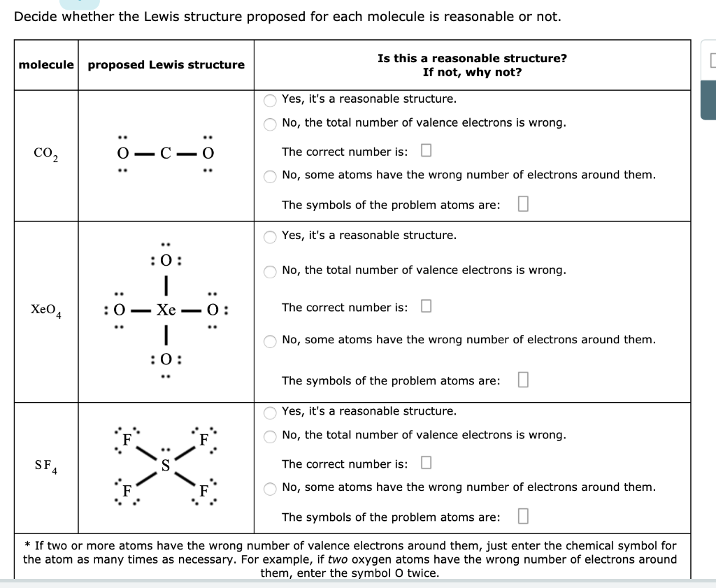 Solved Decide whether the Lewis structure proposed for each | Chegg.com Solved Decide whether the Lewis structure proposed for each | Chegg.com