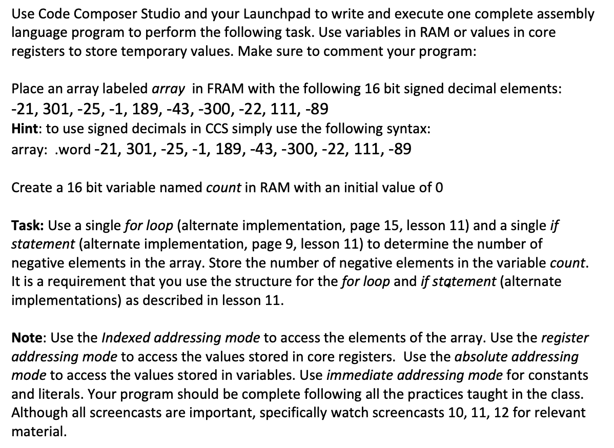 Use Code Composer Studio and your Launchpad to write | Chegg.com