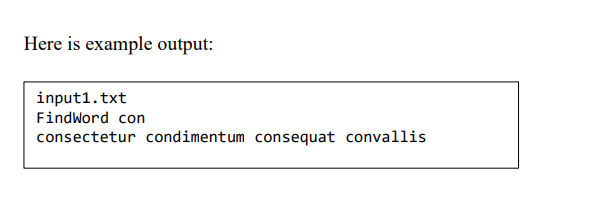 Solved SAMPLE INPUT input1.txt lorem ipsum dolor sit amet | Chegg.com