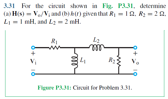 Solved 3.31 For the circuit shown in Fig. P3.31, determine | Chegg.com